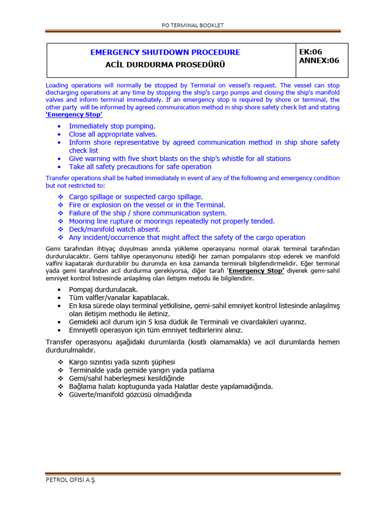 Emergency Stop Procedures | PDF