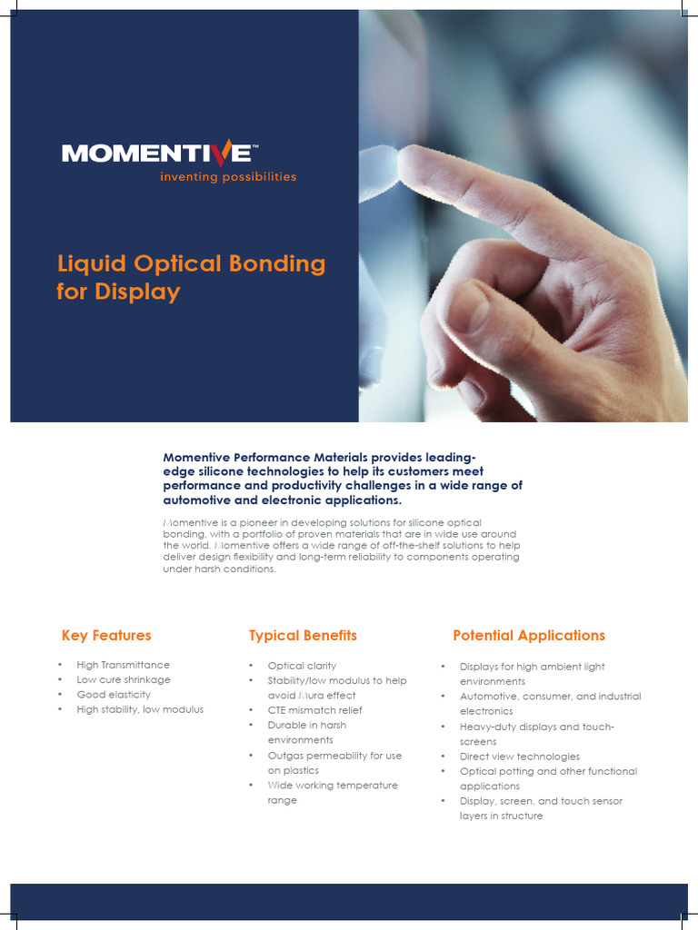 Liquid Optical Bonding For Display | PDF | Intellectual Property | Silicone