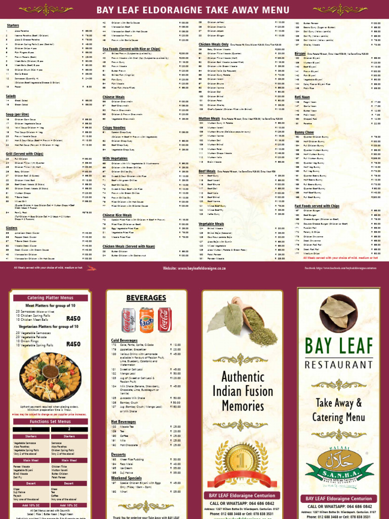 Bayleaf TAKEAWAY-MENU-WEB | PDF | Hamburgers | Curry Bayleaf TAKEAWAY-MENU-WEB | PDF | Hamburgers | Curry