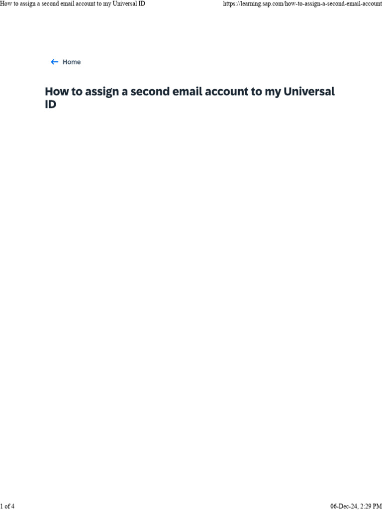 Secondary Mail SAP Certification - v1 | PDF