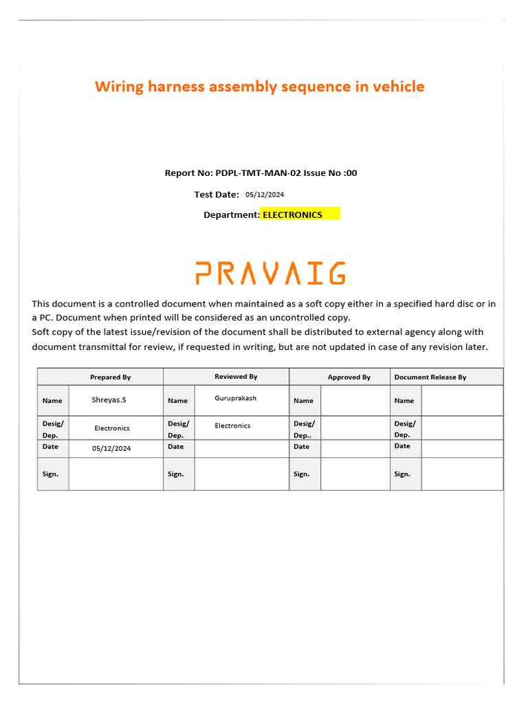 Wiring Harness Assembly Sequence | PDF | Electrical Connector ...