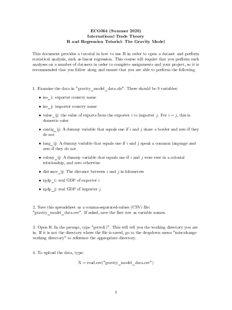 gravity_tutorial | PDF | Linear Regression | Comma Separated Values
