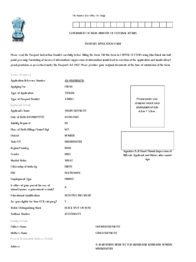 View_Print Submitted Form (1) | PDF | Passport | Birth Certificate