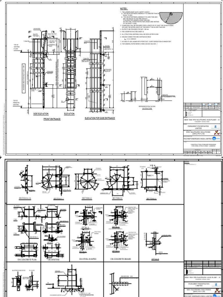 Steel Structure Ladder and Stair Drawings | PDF