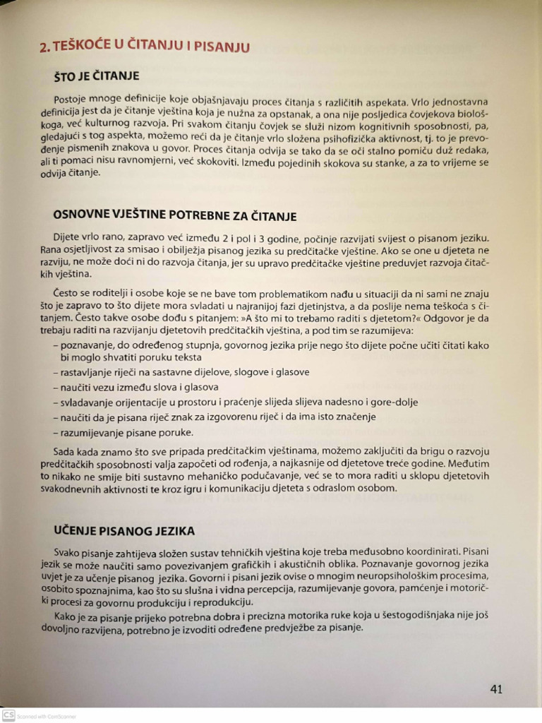 Teškoće Čitanja I Pisanja, Disleksija, Vježbe I Smjernice | PDF