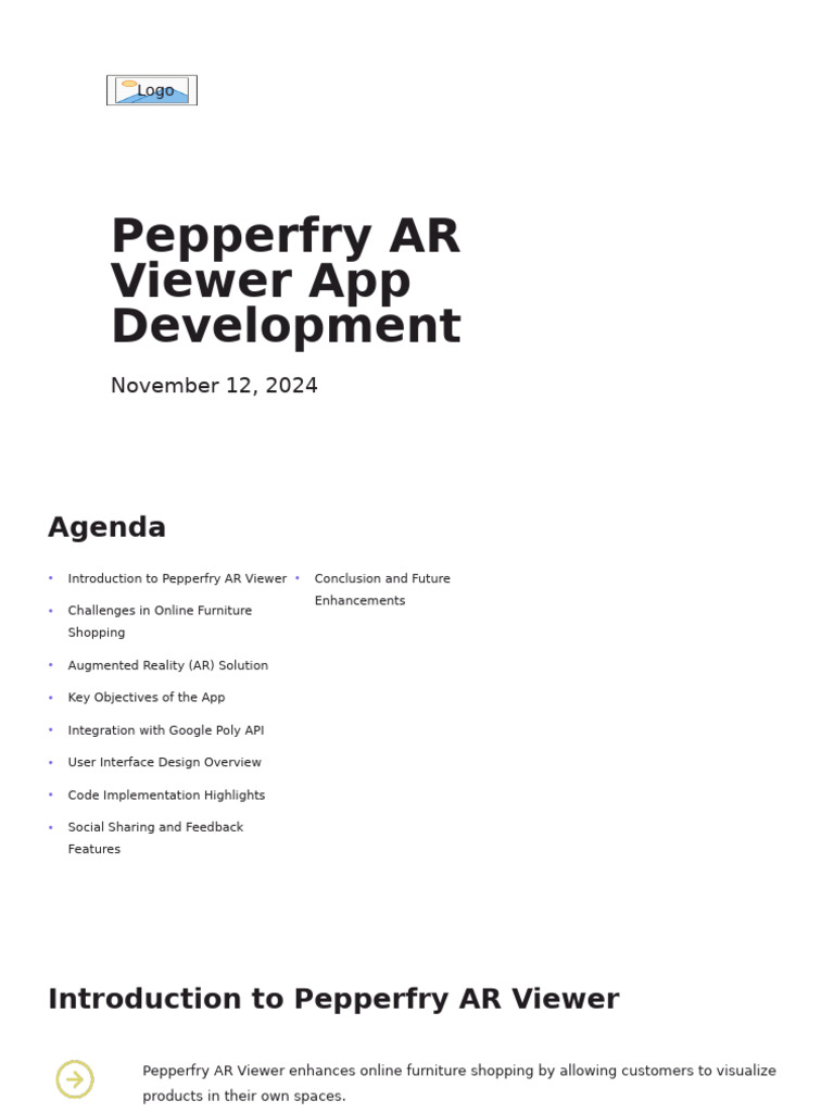 Pepperfry AR Viewer App Development | PDF | Augmented Reality | Android (Operating System)