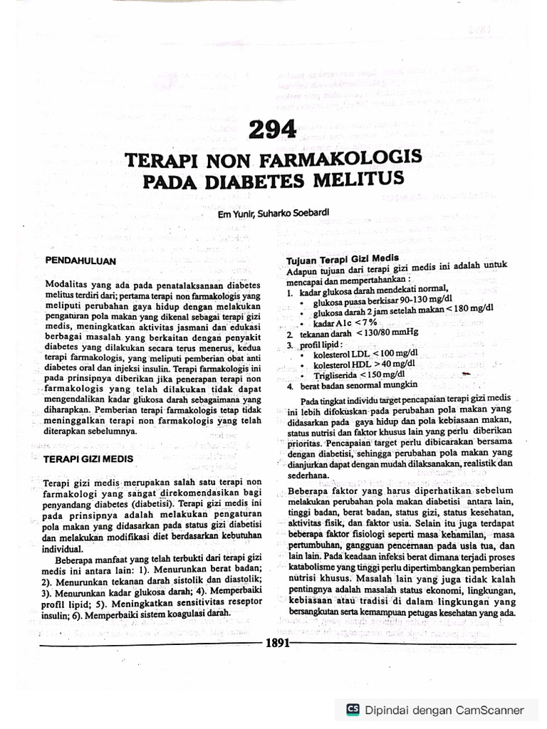294. Terapi Non Farmakologis Pada Diabetes Melitus | PDF