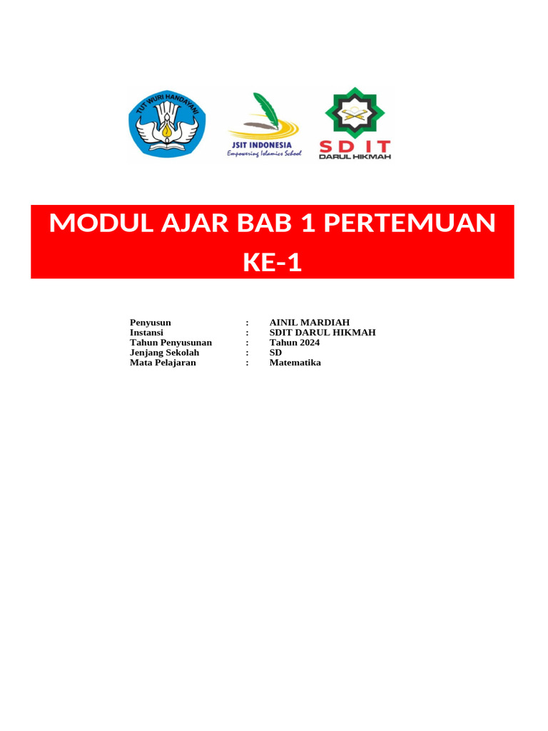 Uts Modul Ajar Ainil Mardiah 2211376 | PDF