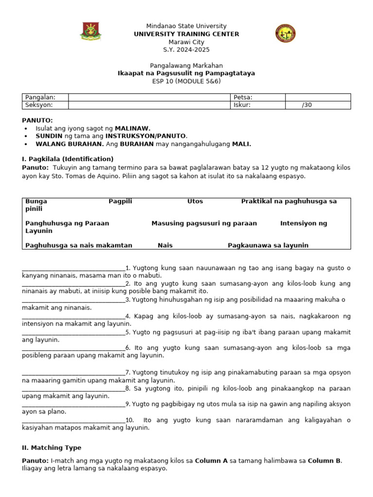 2nd Quarter 4thSummative Module5 6 | PDF