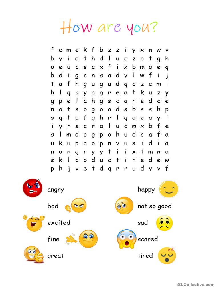 How Are You_wordsearch | PDF