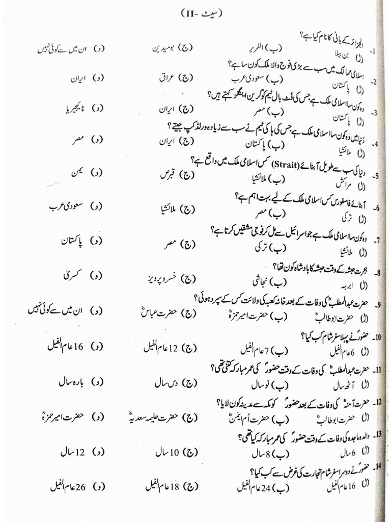 Islamic Studies MCQs | PDF