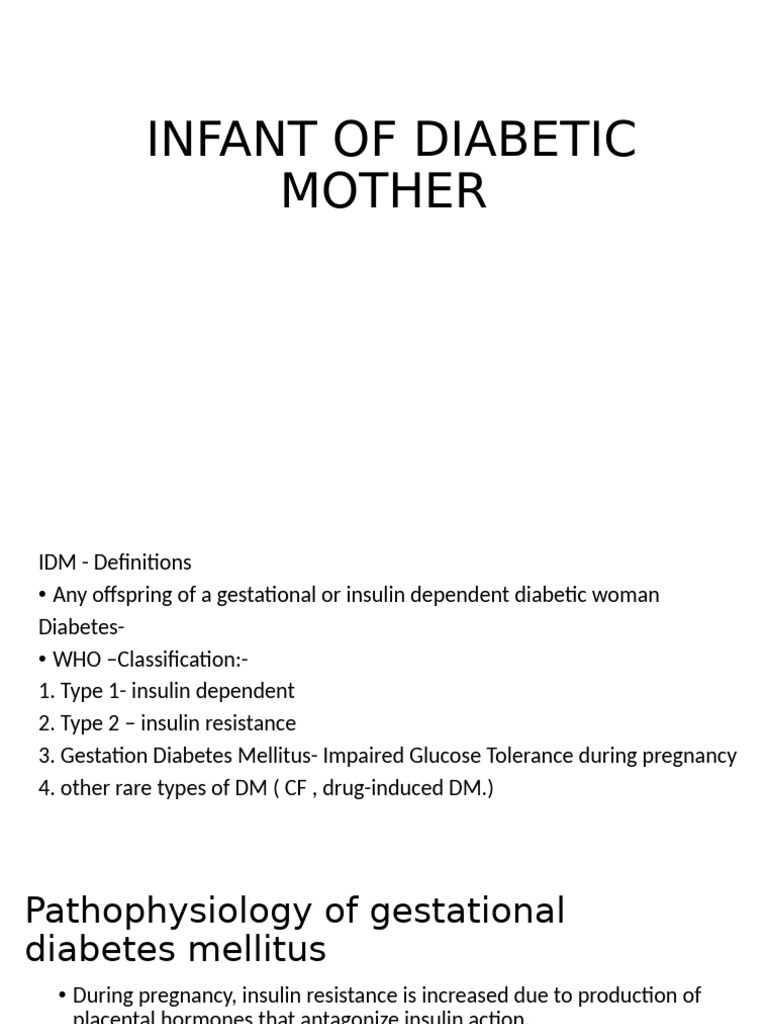 Infant of Diabetic Mother | PDF | Diabetes | Pregnancy