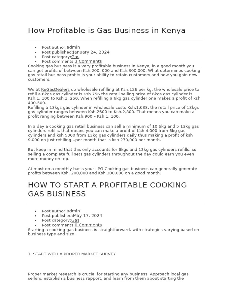 Cooking Gas Business | PDF | Liquefied Petroleum Gas | Business