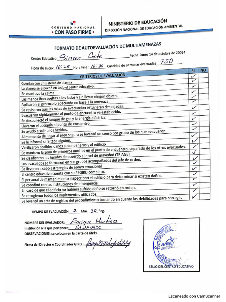 Evaluación simulacro 2024 | PDF