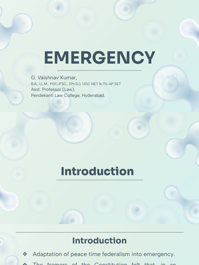 Emergency | PDF | State Of Emergency | American Government