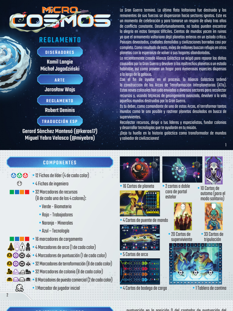 Micro Cosmos Rulebook Esp 1.1 | PDF | Espacio exterior | Estación ...