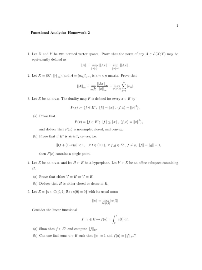 HW1 | PDF | Functional Analysis | Space (Mathematics)