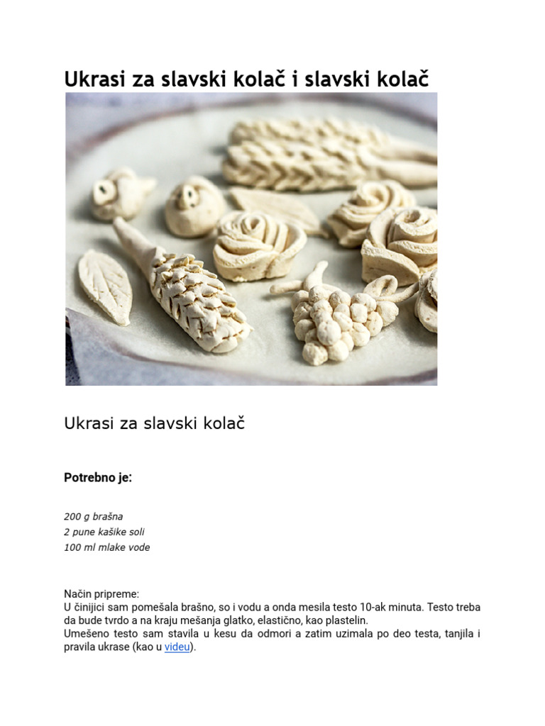 Ukrasi Za Slavski Kolac | PDF