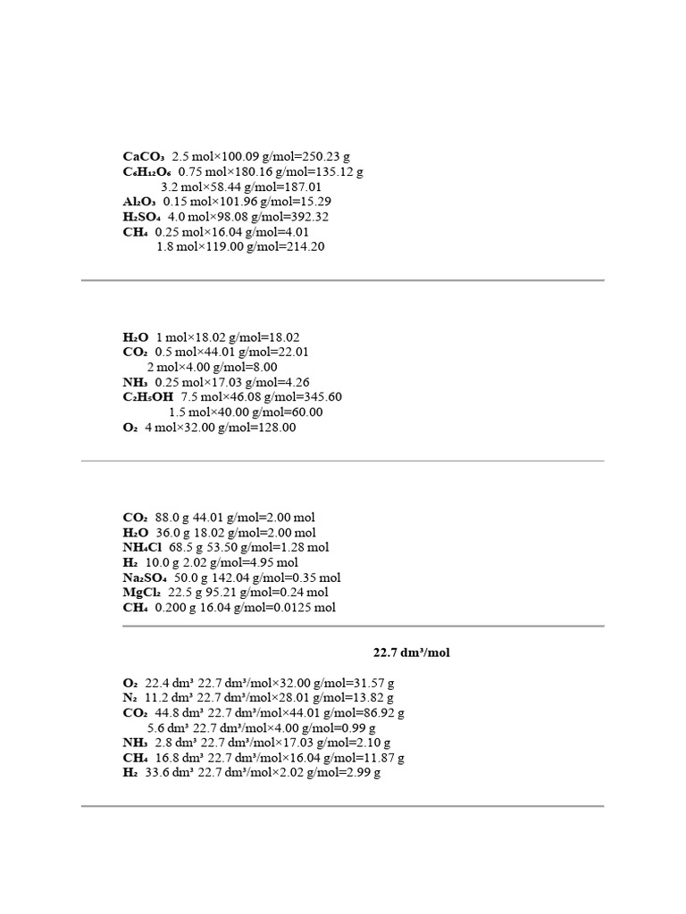 Stoichiometry Revision Solutions | PDF | Stoichiometry | Concentration