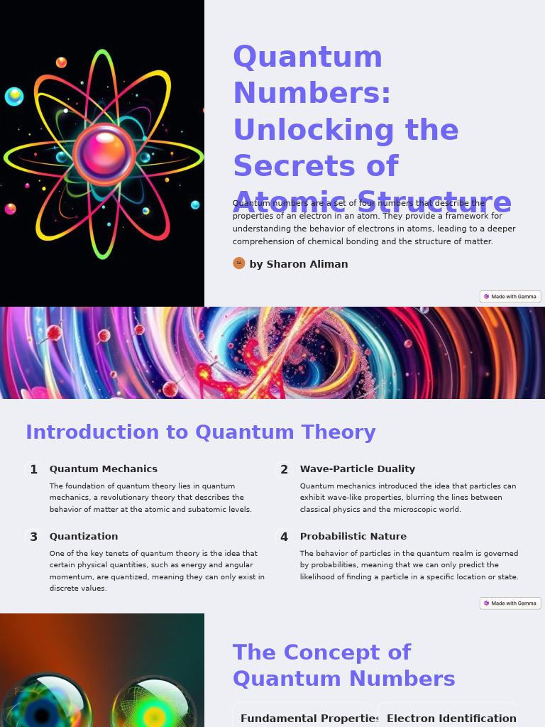 Quantum Numbers Unlocking the Secrets of Atomic Structure (1) | PDF | Atomic Orbital | Electron