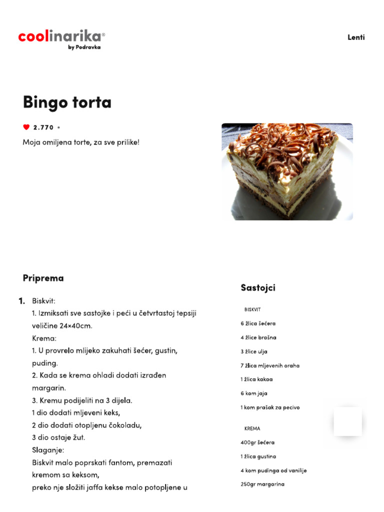 Bingo Torta | PDF