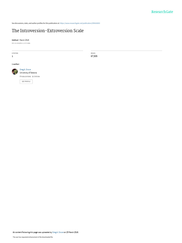 ie_scale | PDF | Extraversion And Introversion | Cognitive Science