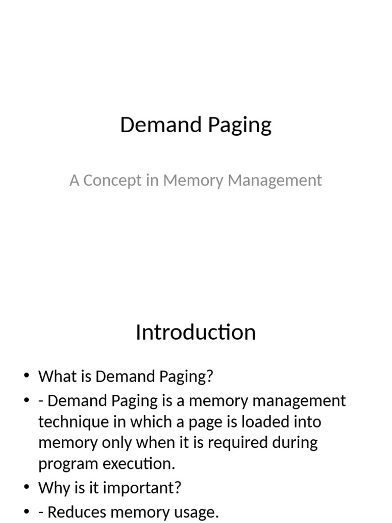 Demand Paging Presentation | PDF