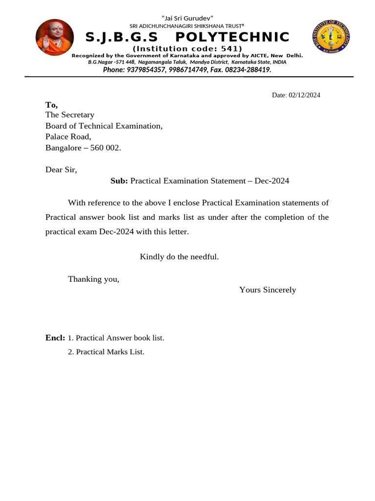 Practical Statement Covering Letter | PDF