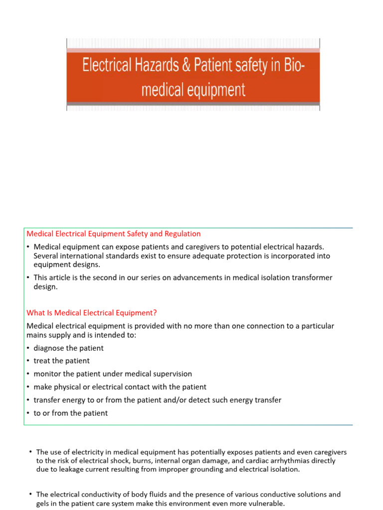 20 Electrical Hazards & Patient Safety | PDF | Insulator (Electricity ...
