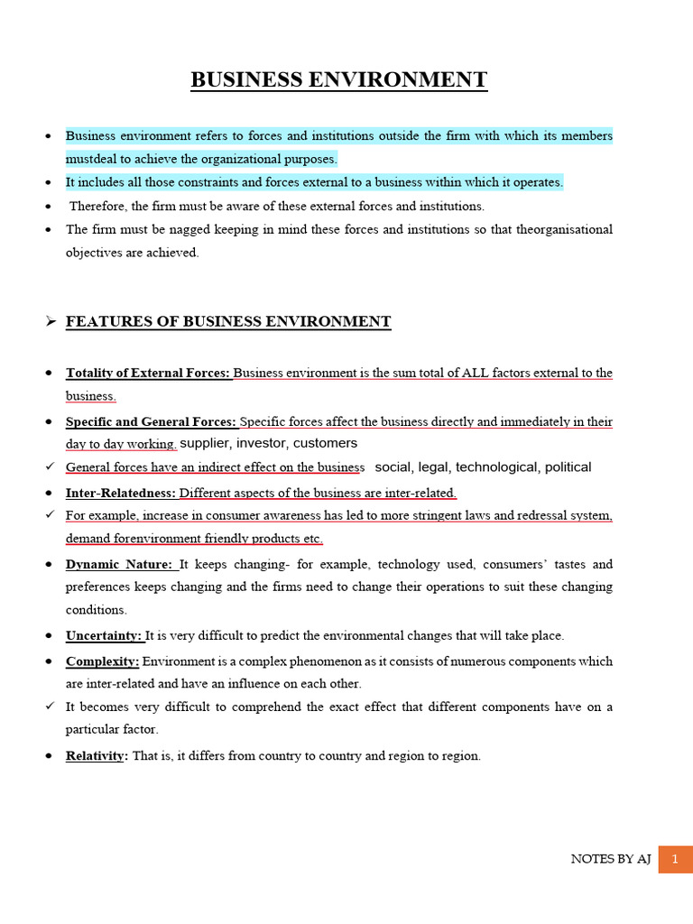 Understanding Business Environment Factors | PDF | Legal Tender | Trade