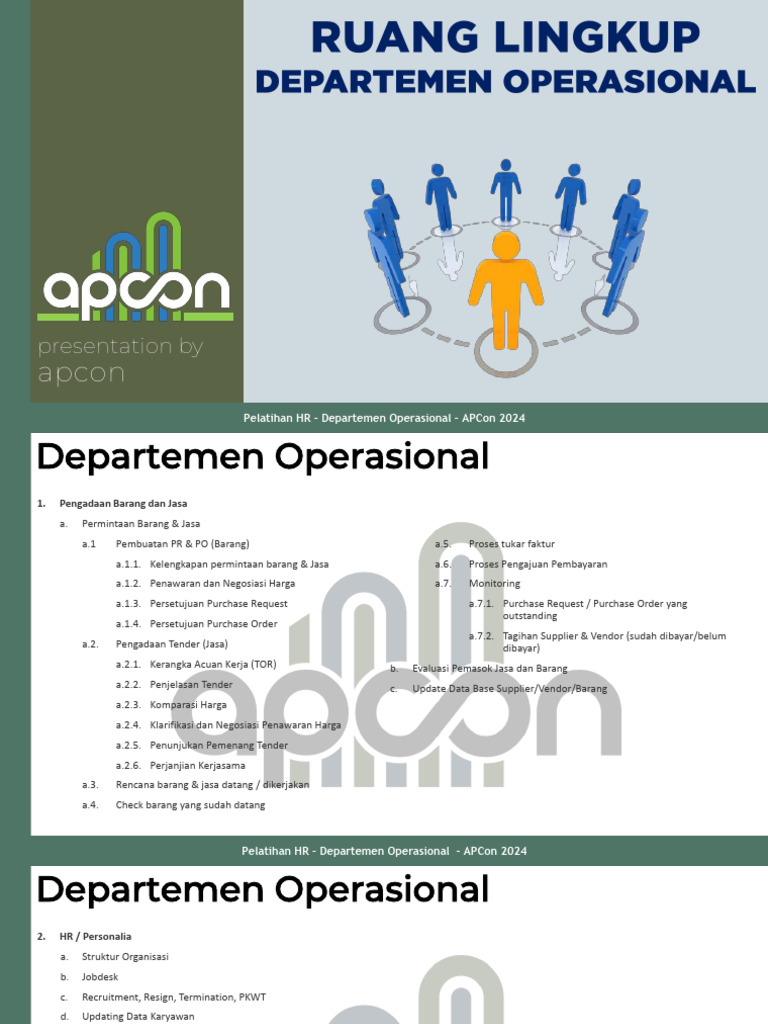 APCon - OPR - Ruang Lingkup Departemen Operation | PDF