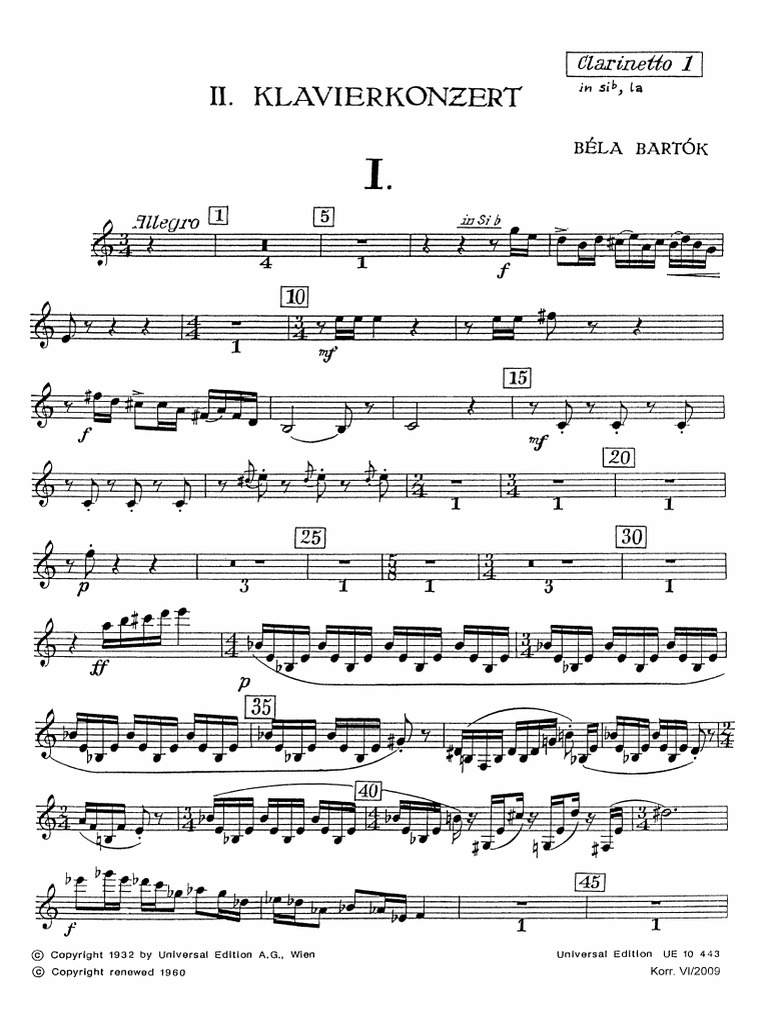 6 - IMSLP - Concerto pour Piano n°2 - Clarinette Solo 1 | PDF