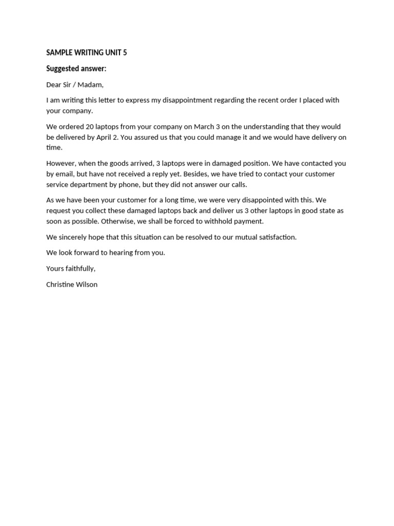 Unit 5 - Sample Writing | PDF