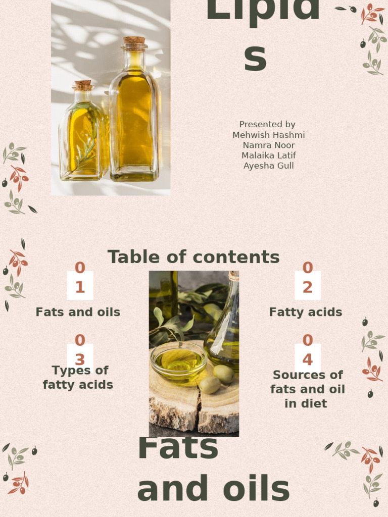 Lipids (Fats Nd Oils) | PDF | Lipid | Fatty Acid