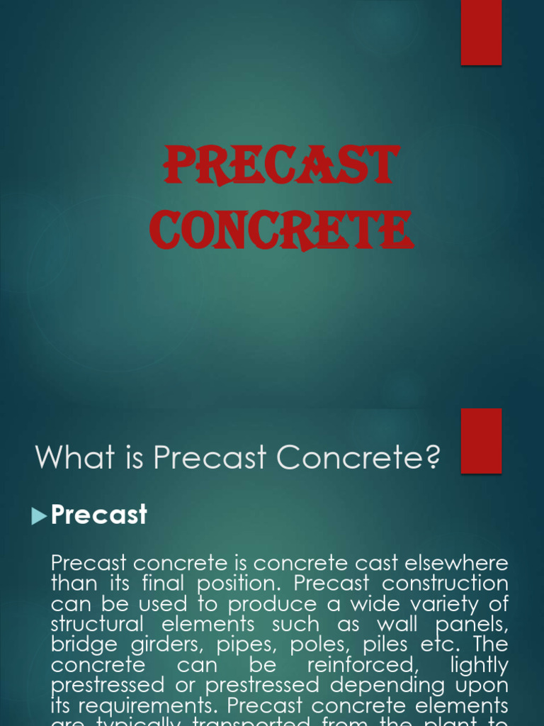 4- Introduction to Precast Concrete | PDF | Prestressed Concrete | Concrete