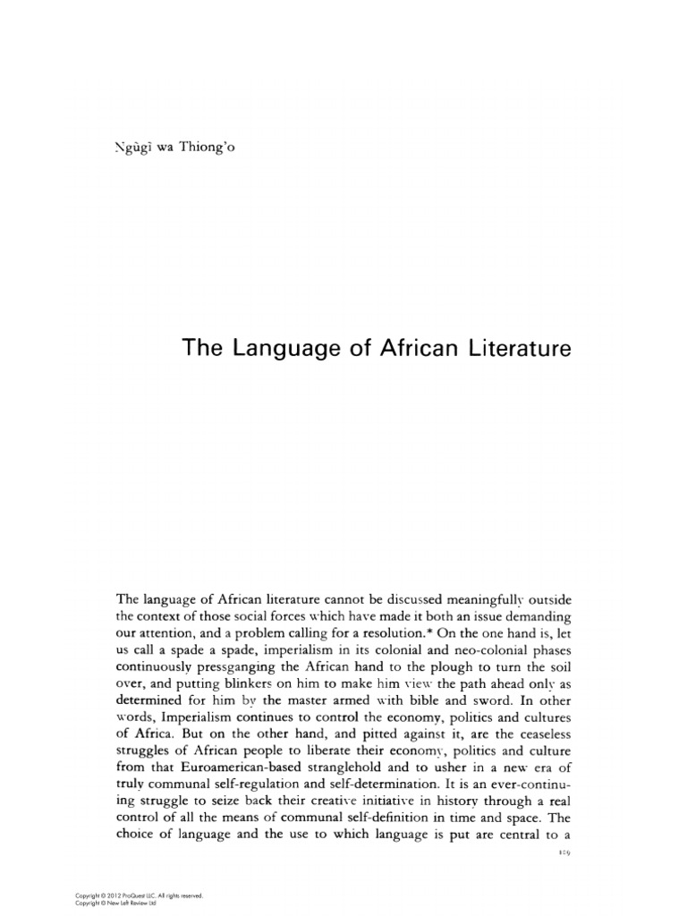 The Language of African Litera - Ngugi | PDF