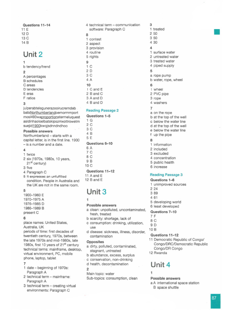 KEY UNIT 2&3_HW_IMPROVE READING | PDF