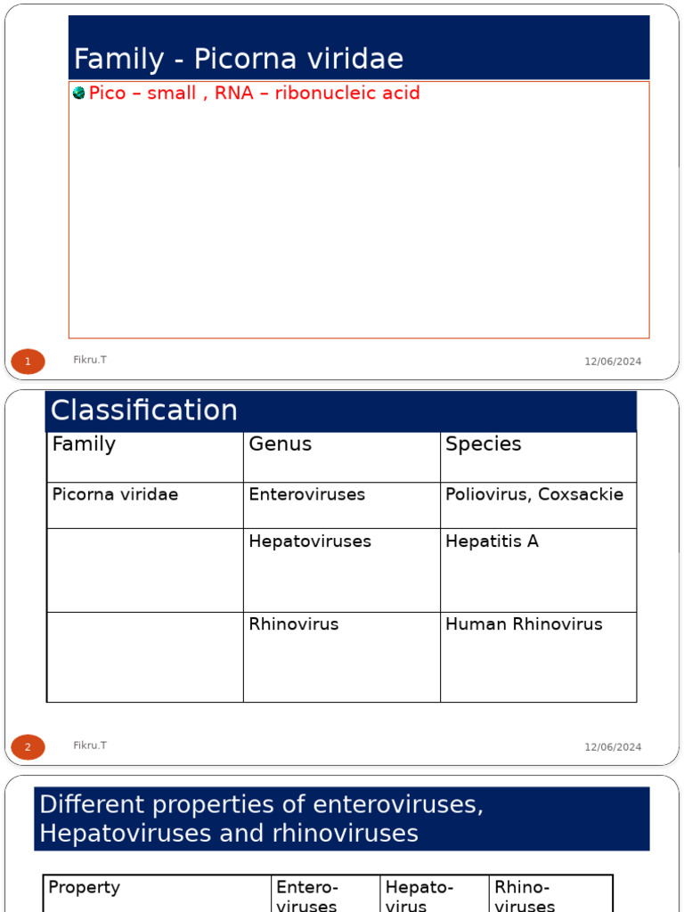 Picorna Viridea | PDF | Virus | Epidemiology