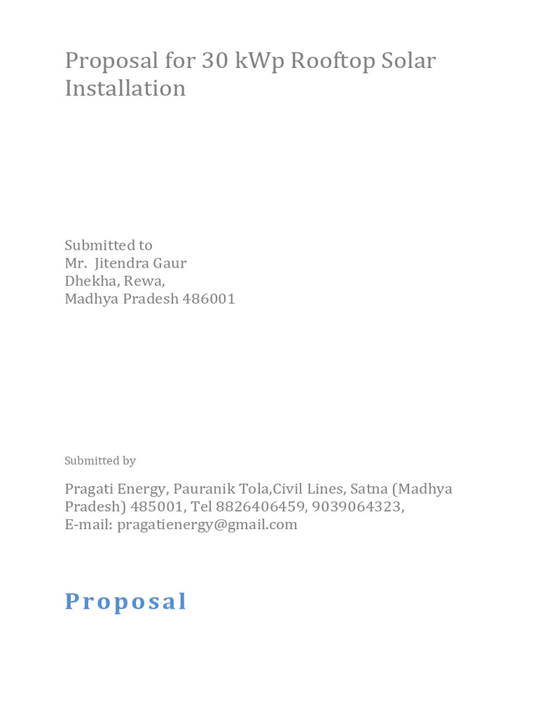 Proposal for 30 kWp Solar Rooftop System | PDF | Power Inverter | Photovoltaic System