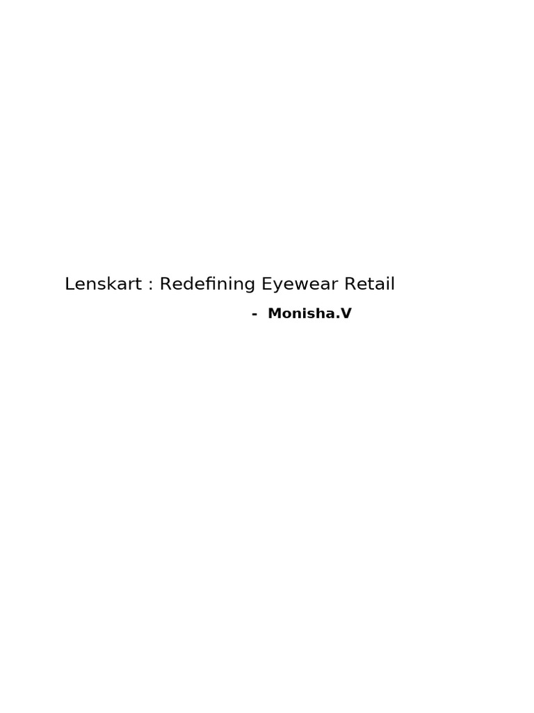 Lenskart's Eyewear Revolution | PDF | Glasses | Augmented Reality