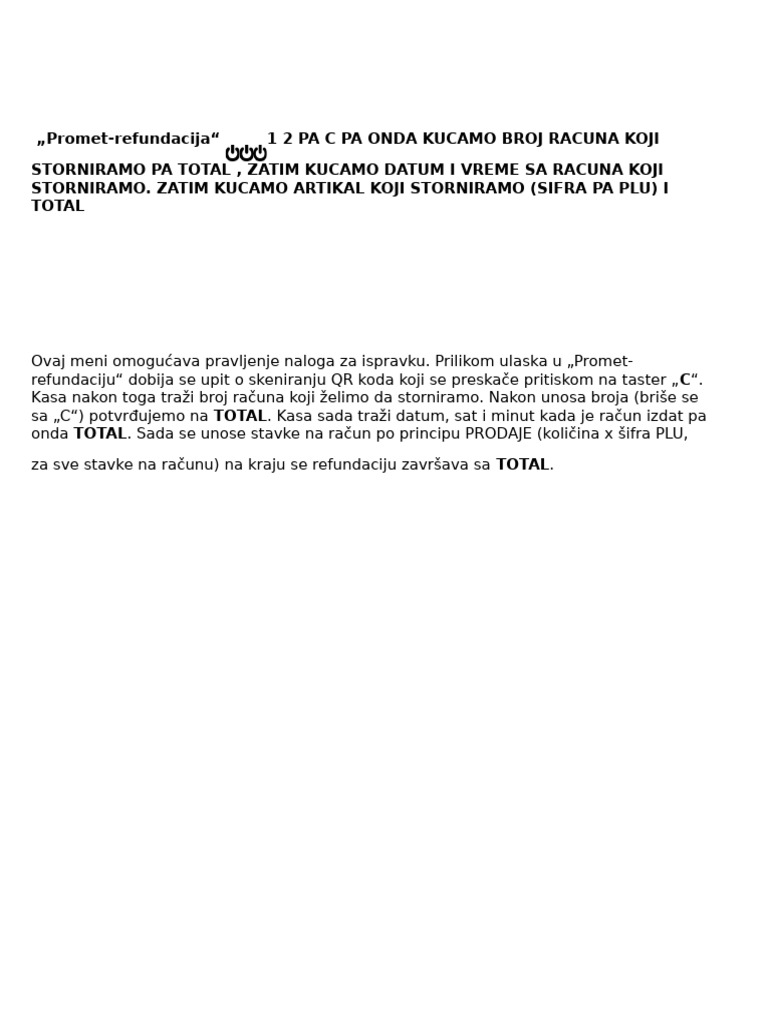 Uputstvo Za Storniranje Racuna | PDF