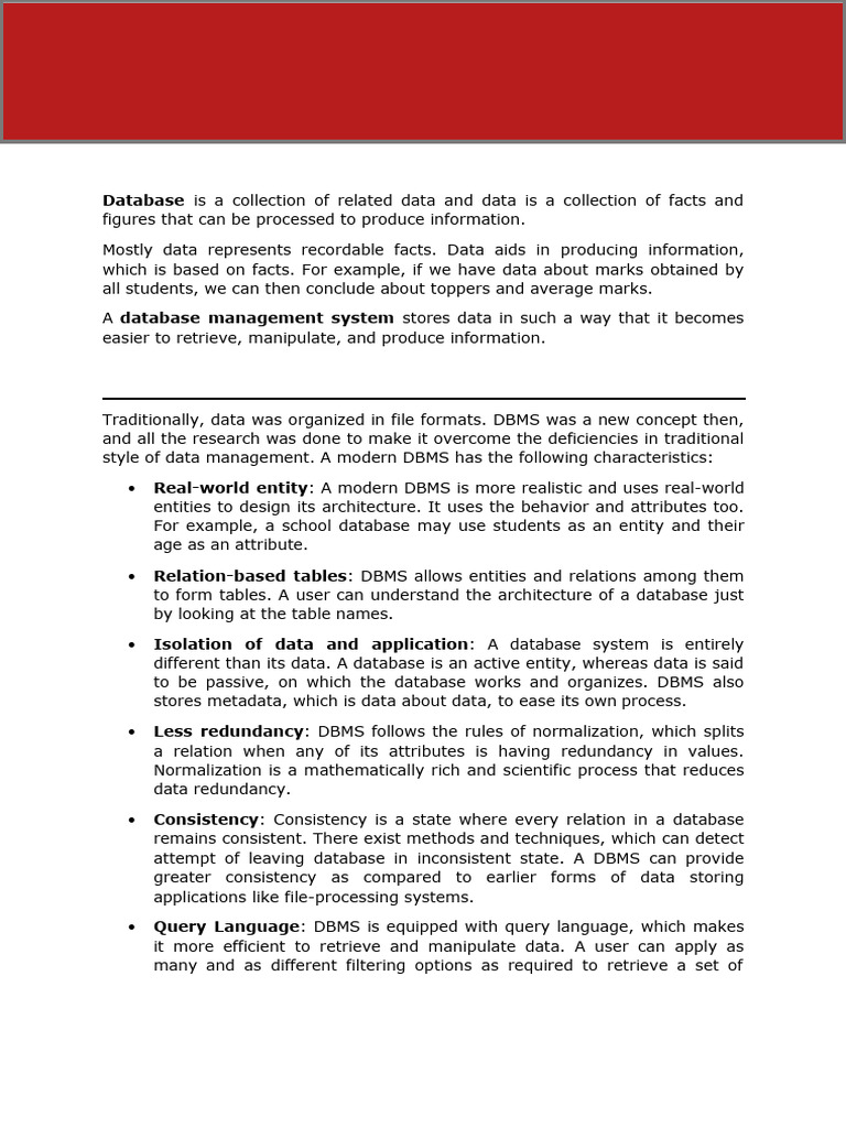 Database Management System | PDF | Databases | Relational Database