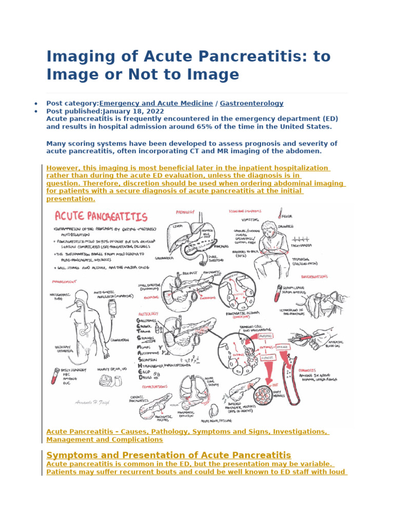 Imaging of Acute Pancreatitis | PDF | Medical Imaging | Ct Scan