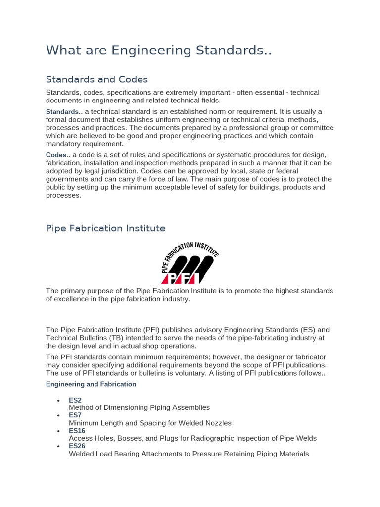 01 - Foreword Engineering Standards | PDF | Pipe (Fluid Conveyance) | Welding