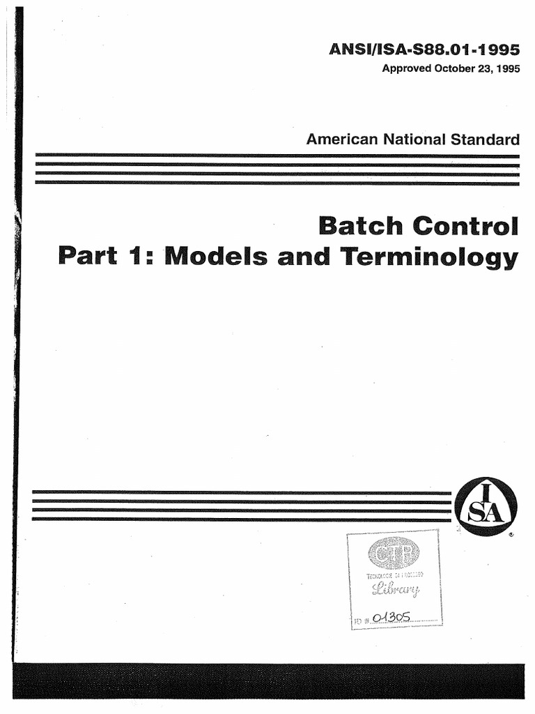 Ansi Isa-S88.01-1995 | PDF