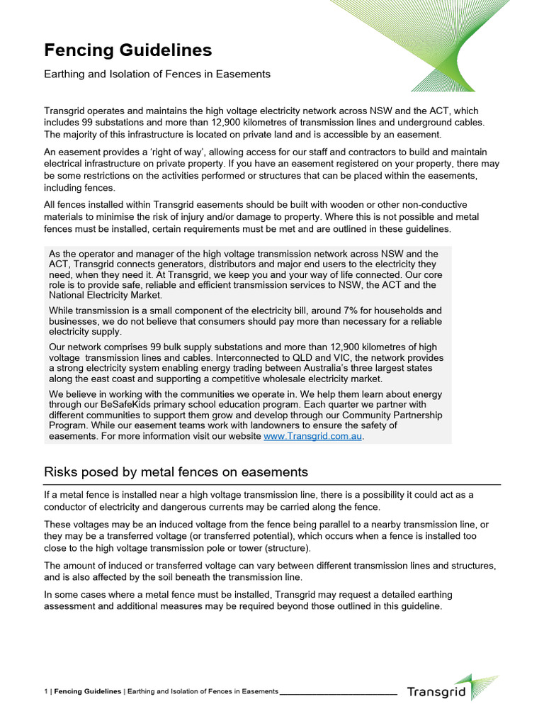 Fencing Guidelines | PDF | Electric Power Transmission | Electrical ...