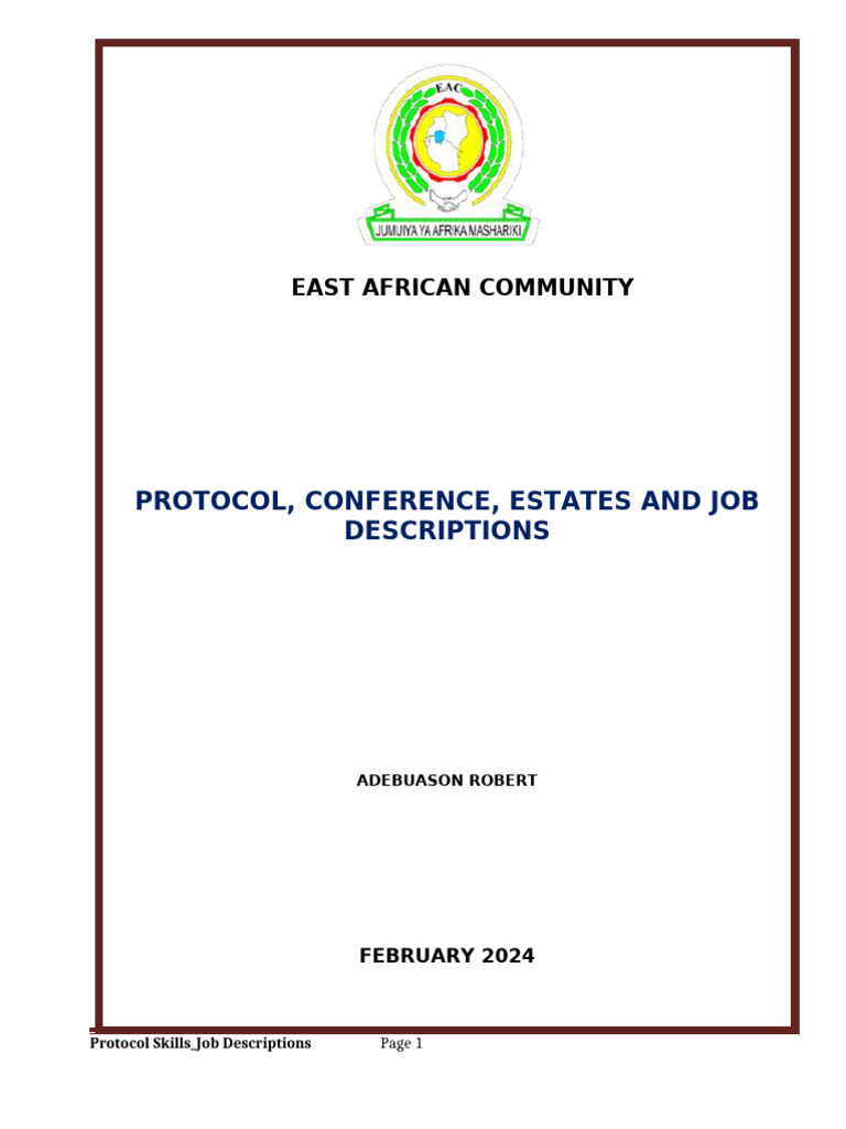 Protocol Conference Estates Job Descriptions | PDF | New Partnership ...