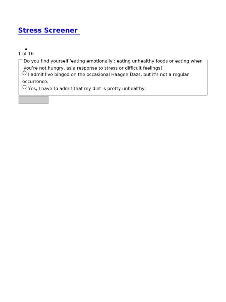 Stress Screener | PDF
