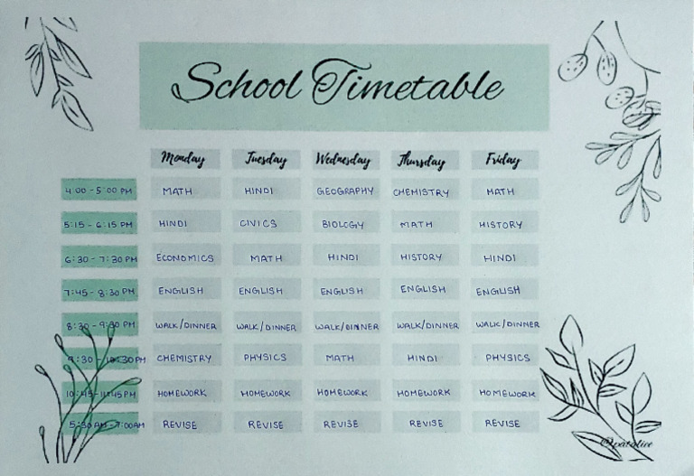 Timetable | PDF