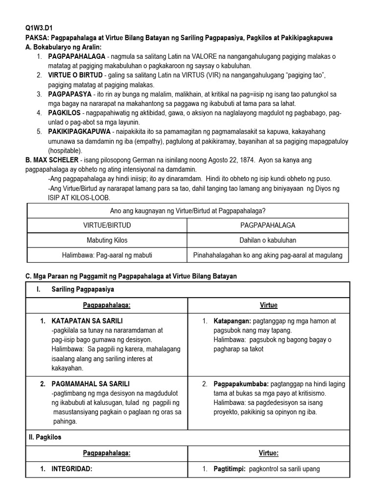 Q1W3 D1 Notes | PDF